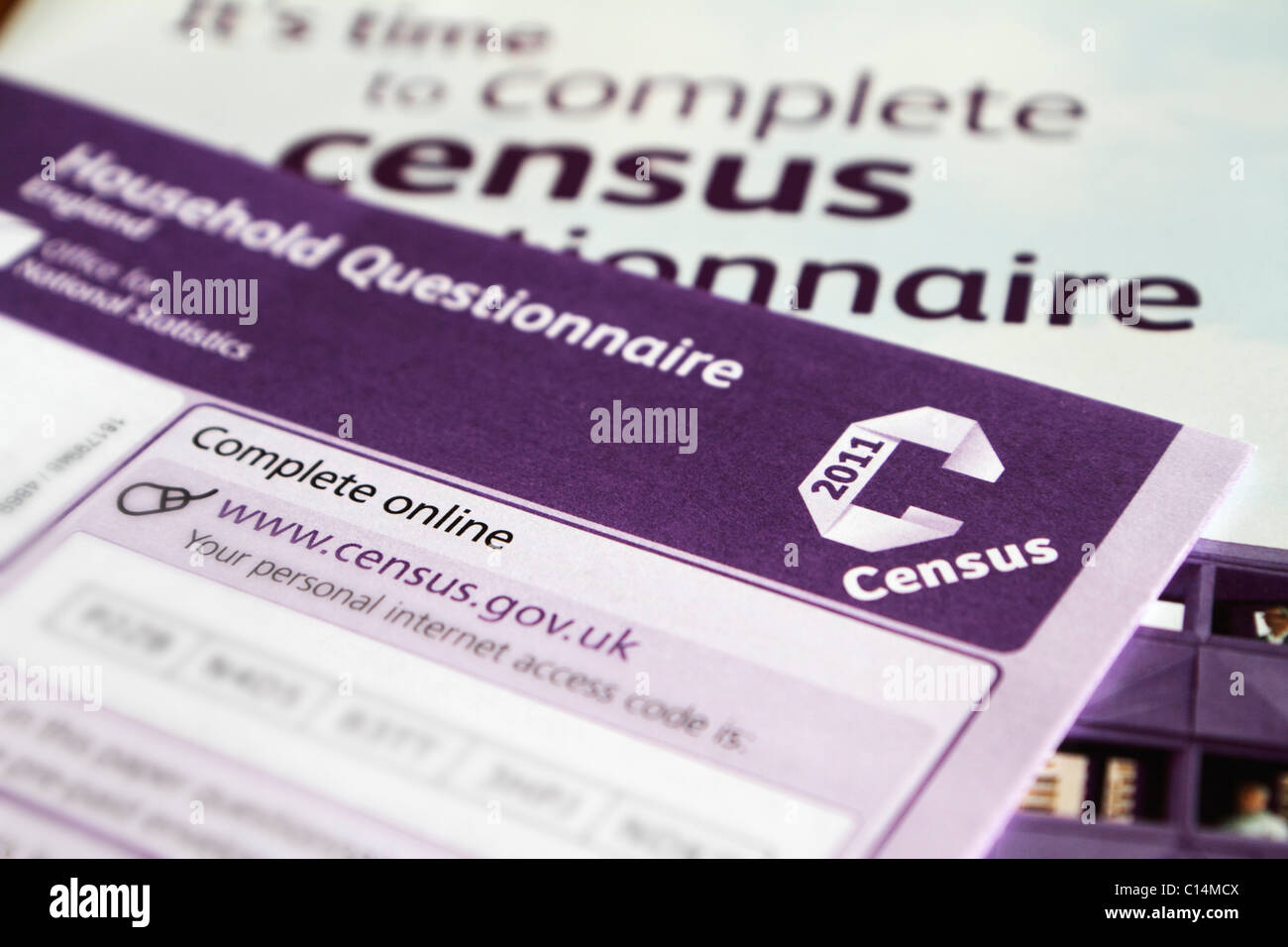 United Kingdom 2011 Census - Household Questionnaire form for England ...