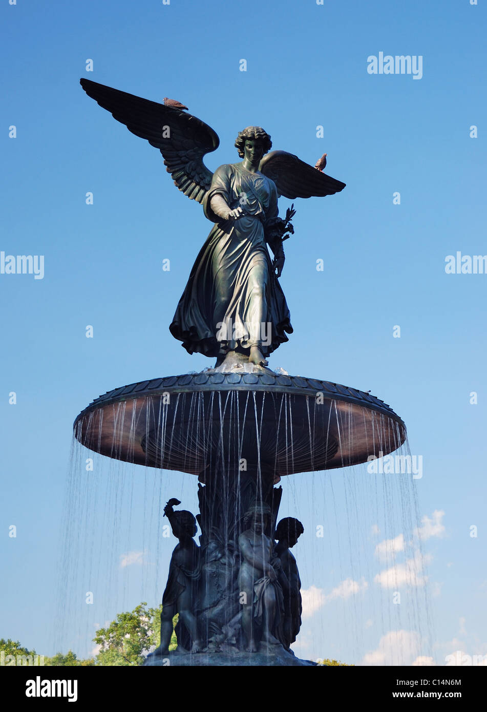 New York City Central Park Angel of the Waters statue in Bethesda ...