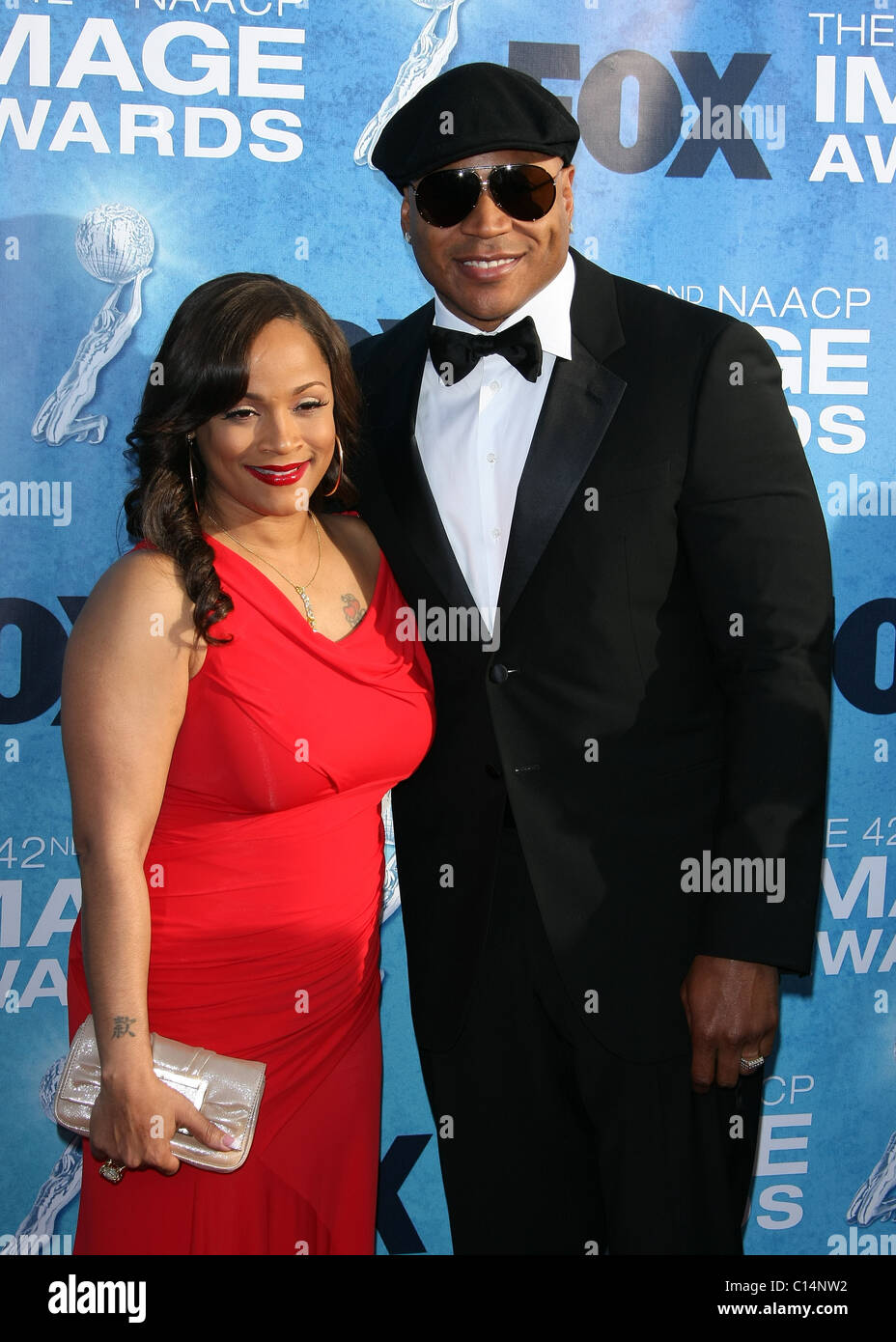 SIMONE JOHNSON LL COOL J 42ND NAACP IMAGE AWARDS ARRIVALS DOWNTOWN LOS ...
