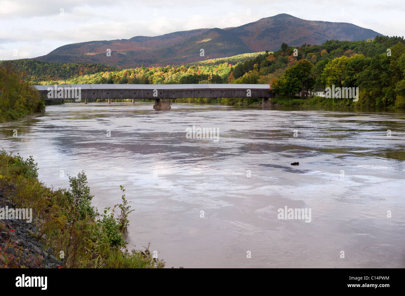CONNECTICUT RIVER & NATURAL FOREST WOODSTOCK VERMONT USA Stock Photo ...
