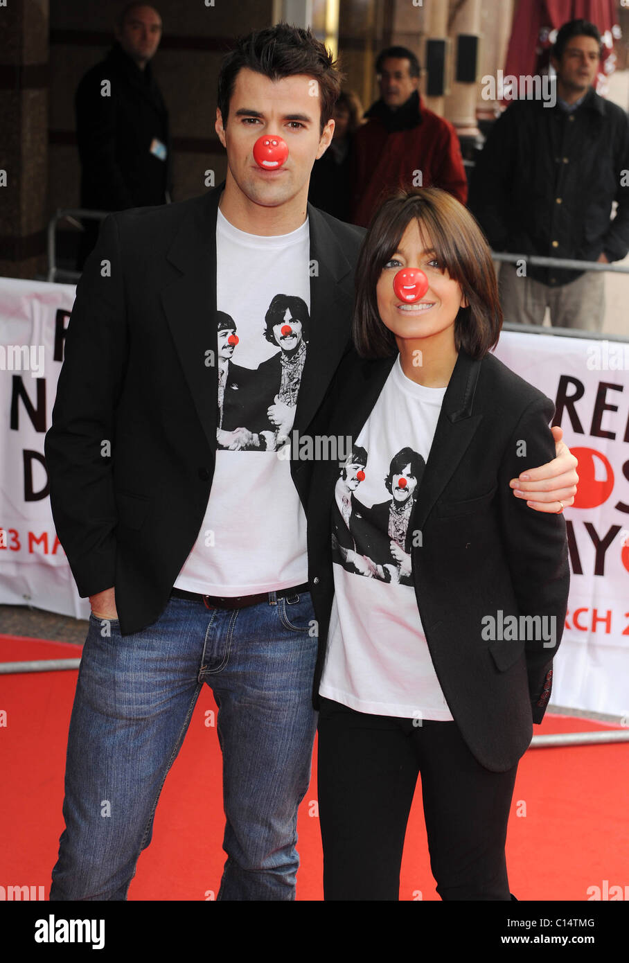 Claudia Winkleman and Steve Jones Red Nose Day - press launch held at ...
