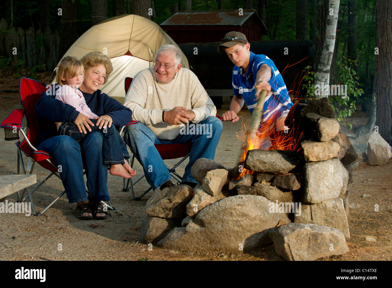 Maine Camp Life Stock Photo - Alamy
