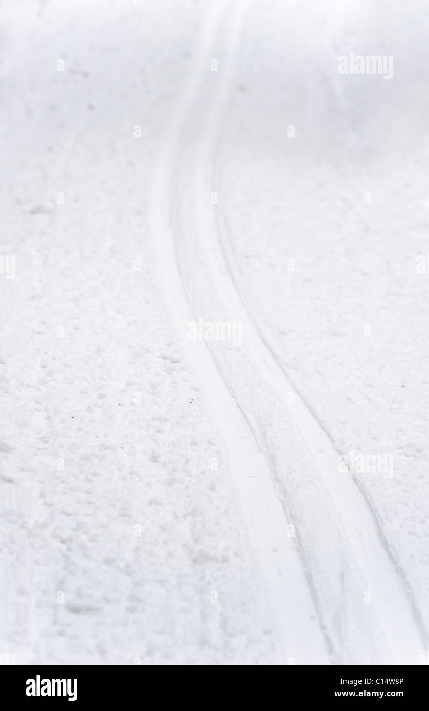 Ski tracks in snow, Sweden Stock Photo - Alamy