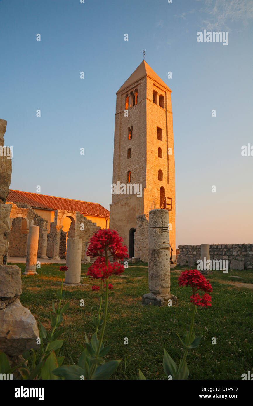 Church tower of city Rab Stock Photo - Alamy