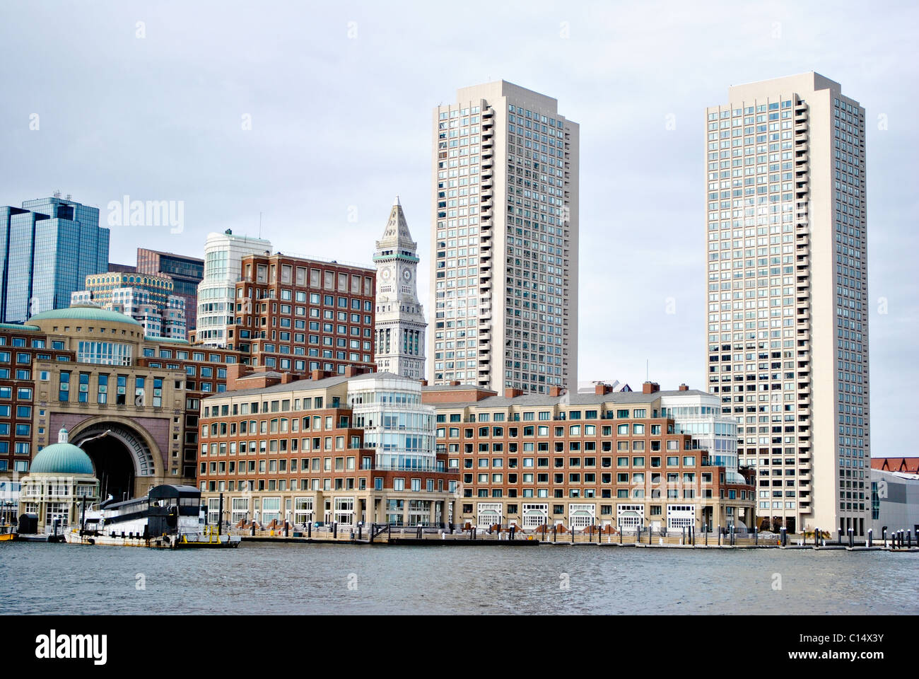 View of the Boston waterfront Stock Photo - Alamy