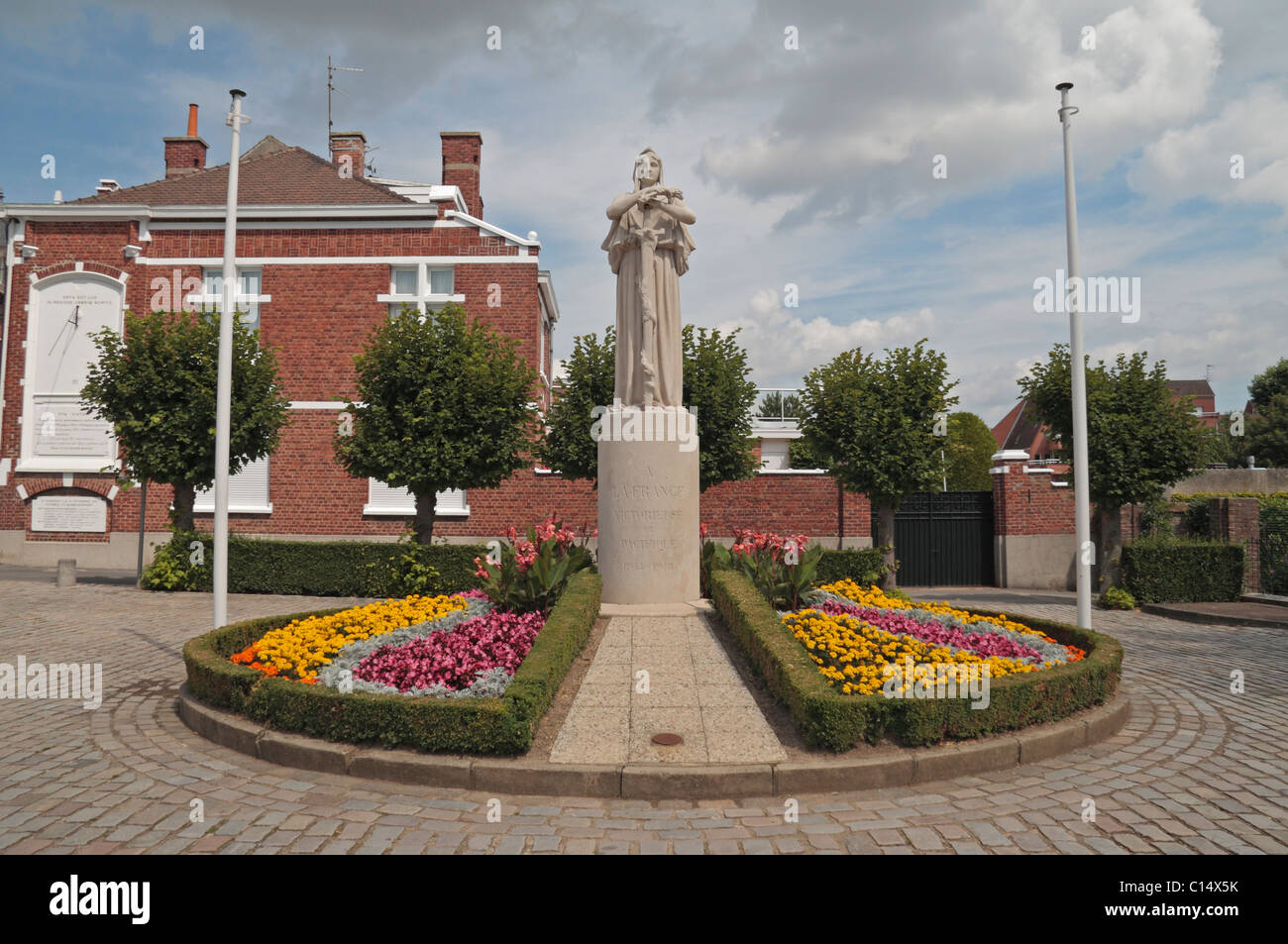 World War One memorial in the centre of the pretty French village of ...