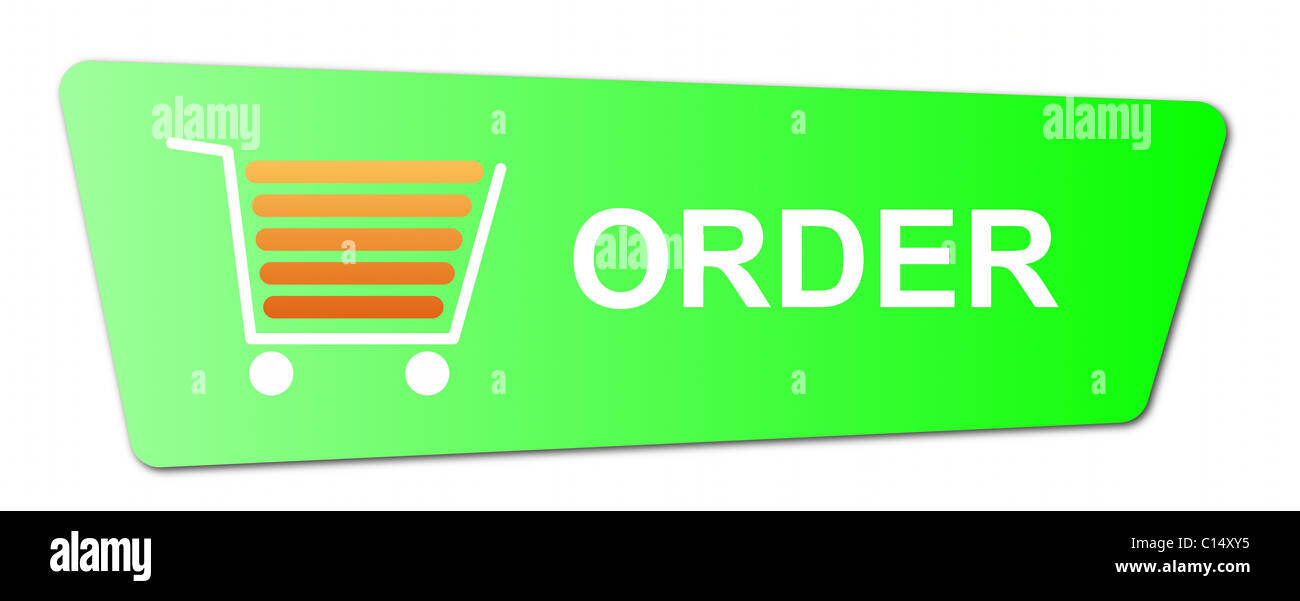 Green order button Stock Photo - Alamy