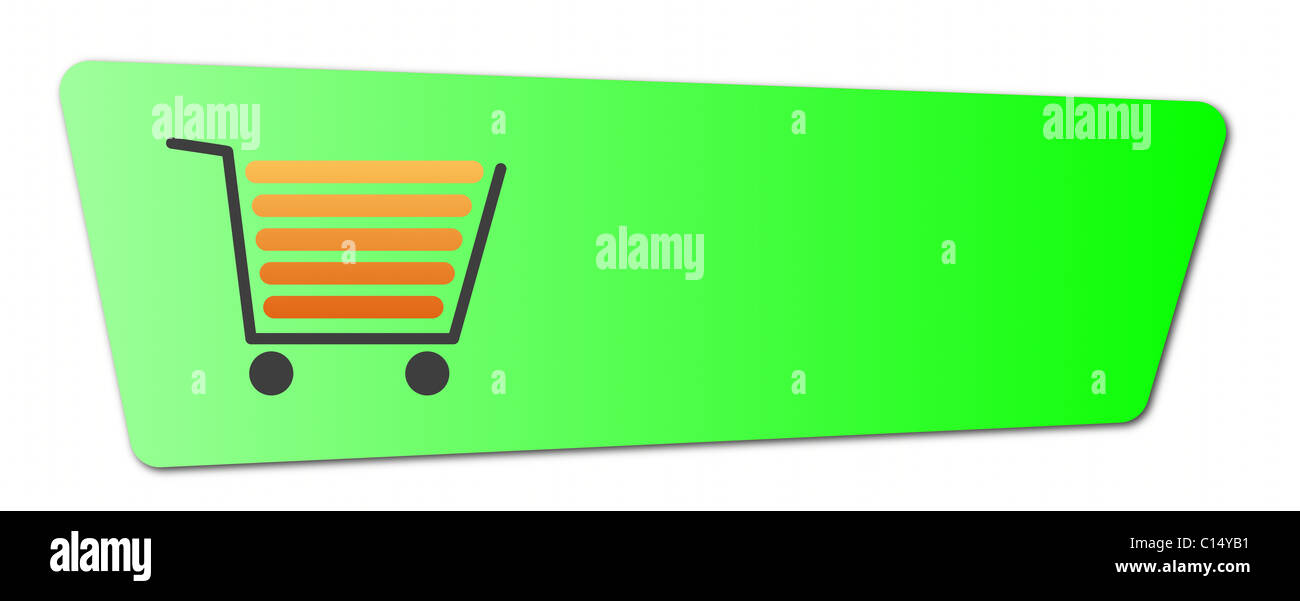 Green shopping cart button Stock Photo - Alamy