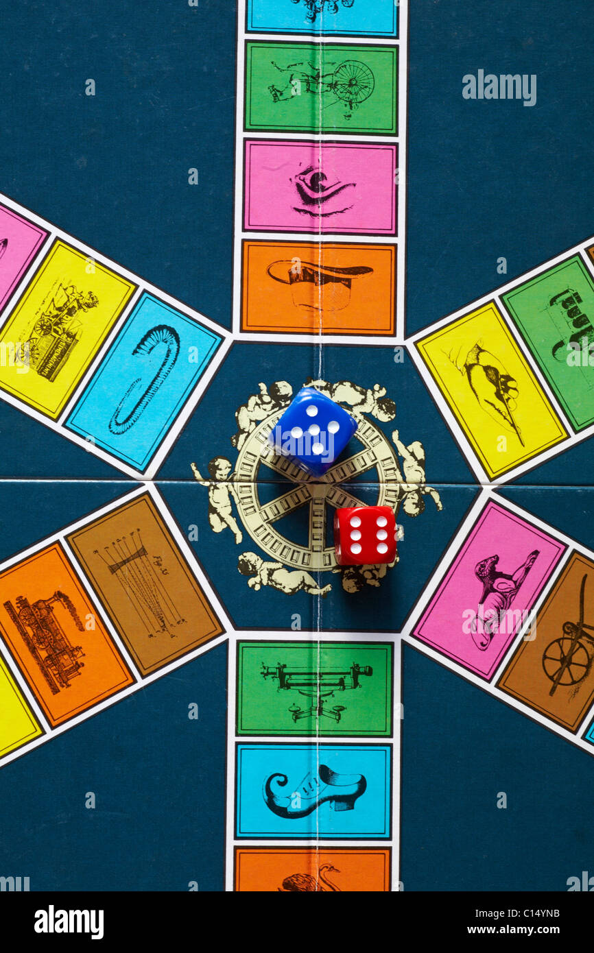 trivial pursuit board with two dice - trivial pursuit game Stock Photo ...