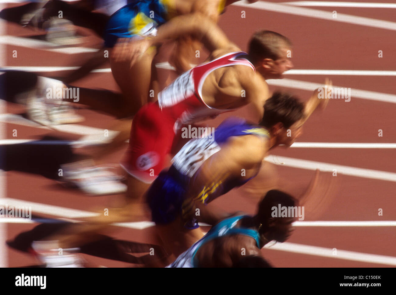 100 meter start line hi-res stock photography and images - Alamy