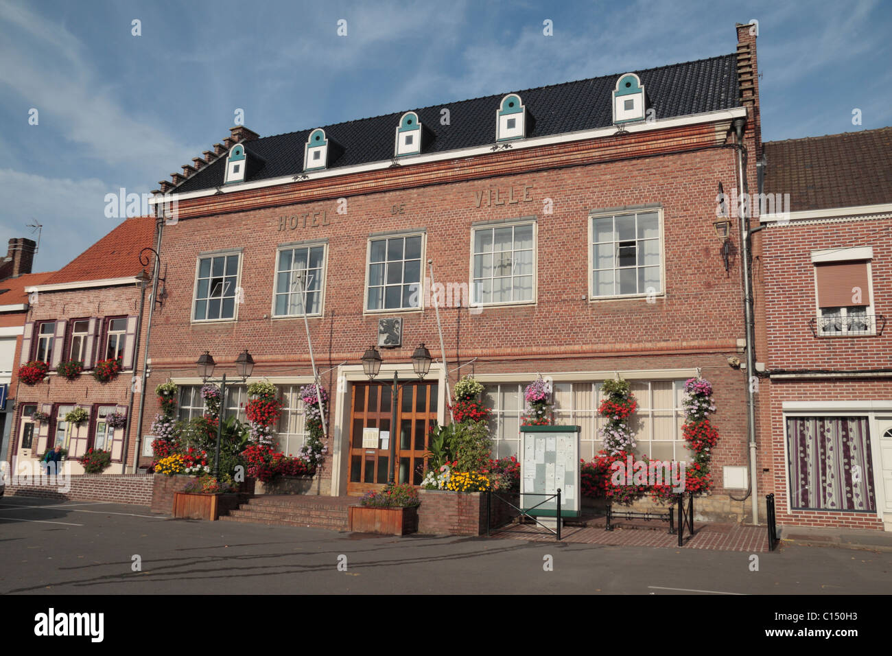 The Hotel de Ville (Town Hall) in the centre of the pretty French town ...