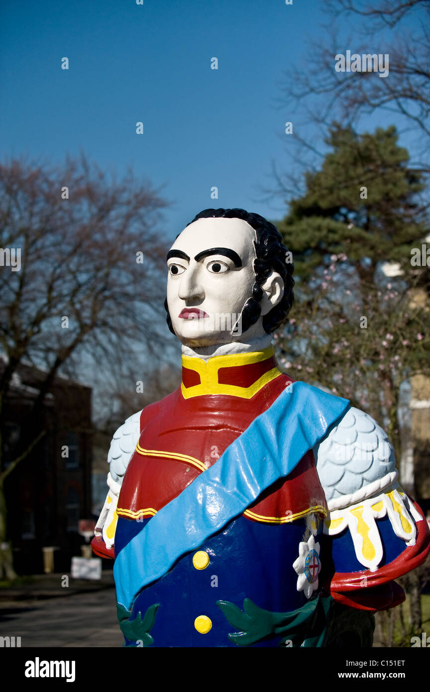 The figurehead of HMS Wellesley at Chatham Historic Dockyard Stock ...