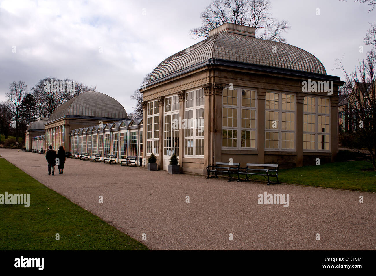 The glass Pavilions of the Botanical Gardens, Sheffield Stock Photo - Alamy