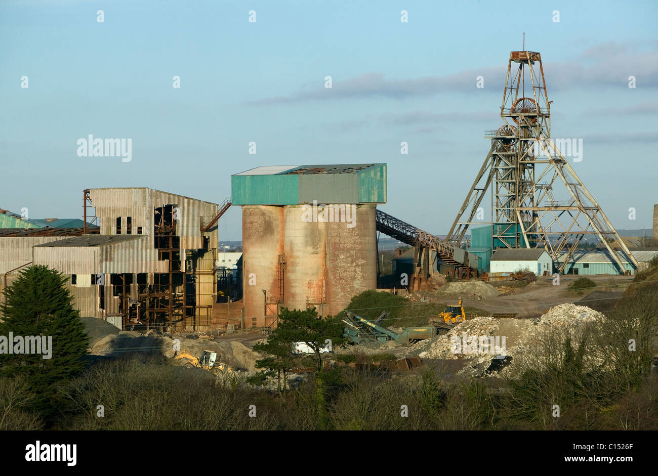 Derelict bulidings at South Crofty Tine Mine, Camborne, Cornwall, UK ...