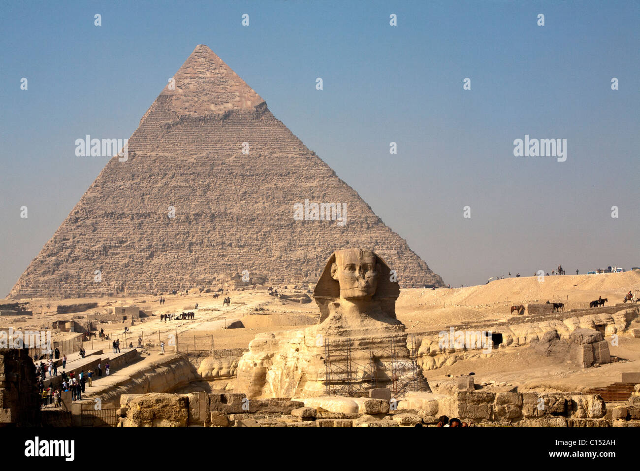 The morning smoke clears to view both the Great Sphinx of Giza and the ...