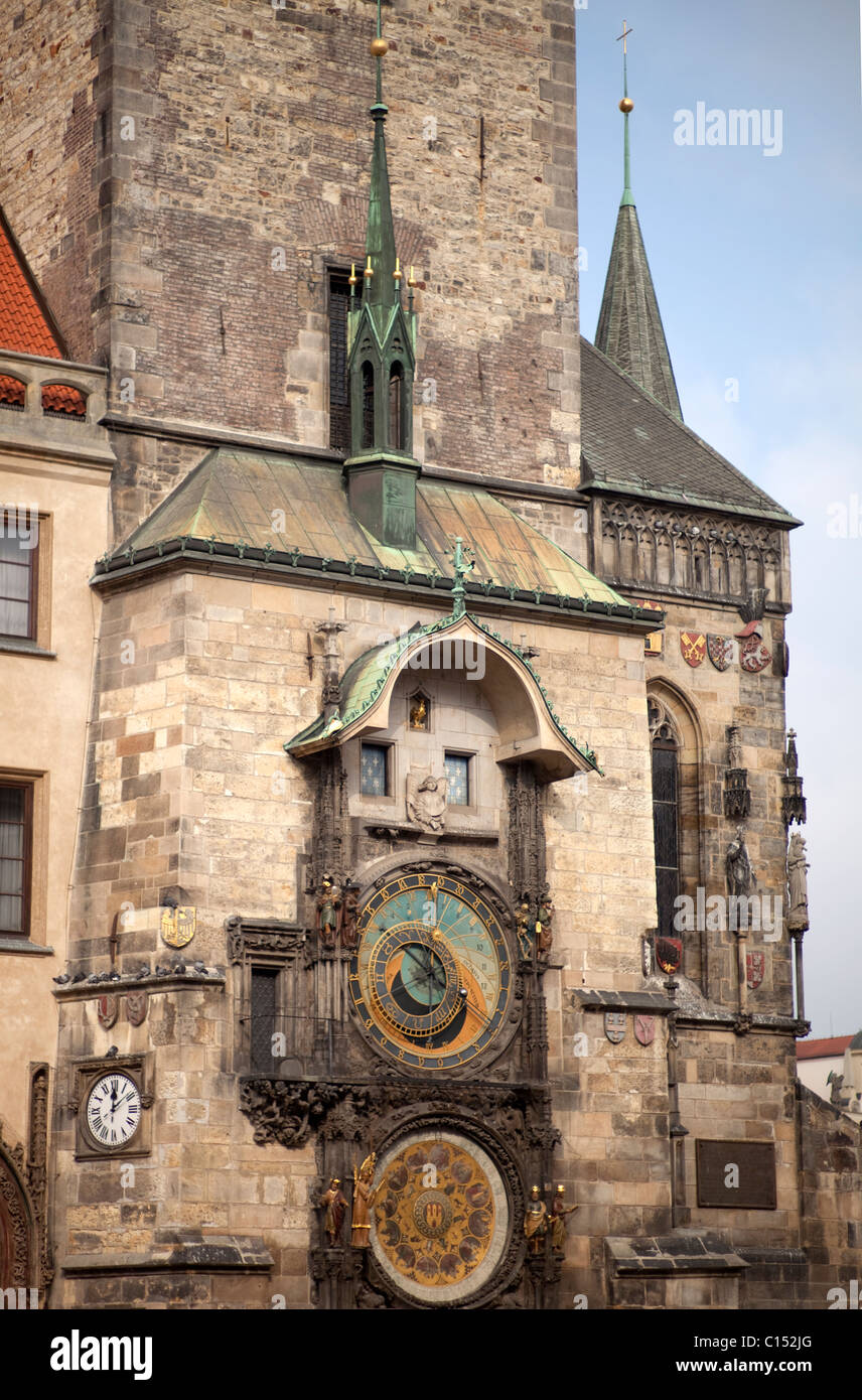 Prague Astronomical clock in the Old square Stock Photo - Alamy