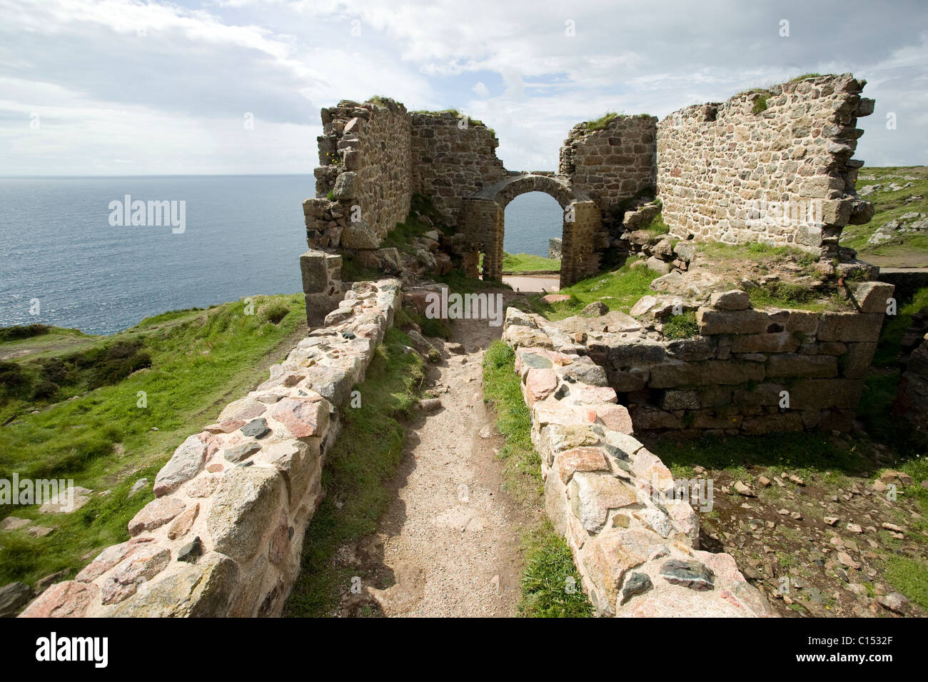 Old mine buildings at Kenidjack, West Cornwall Stock Photo - Alamy