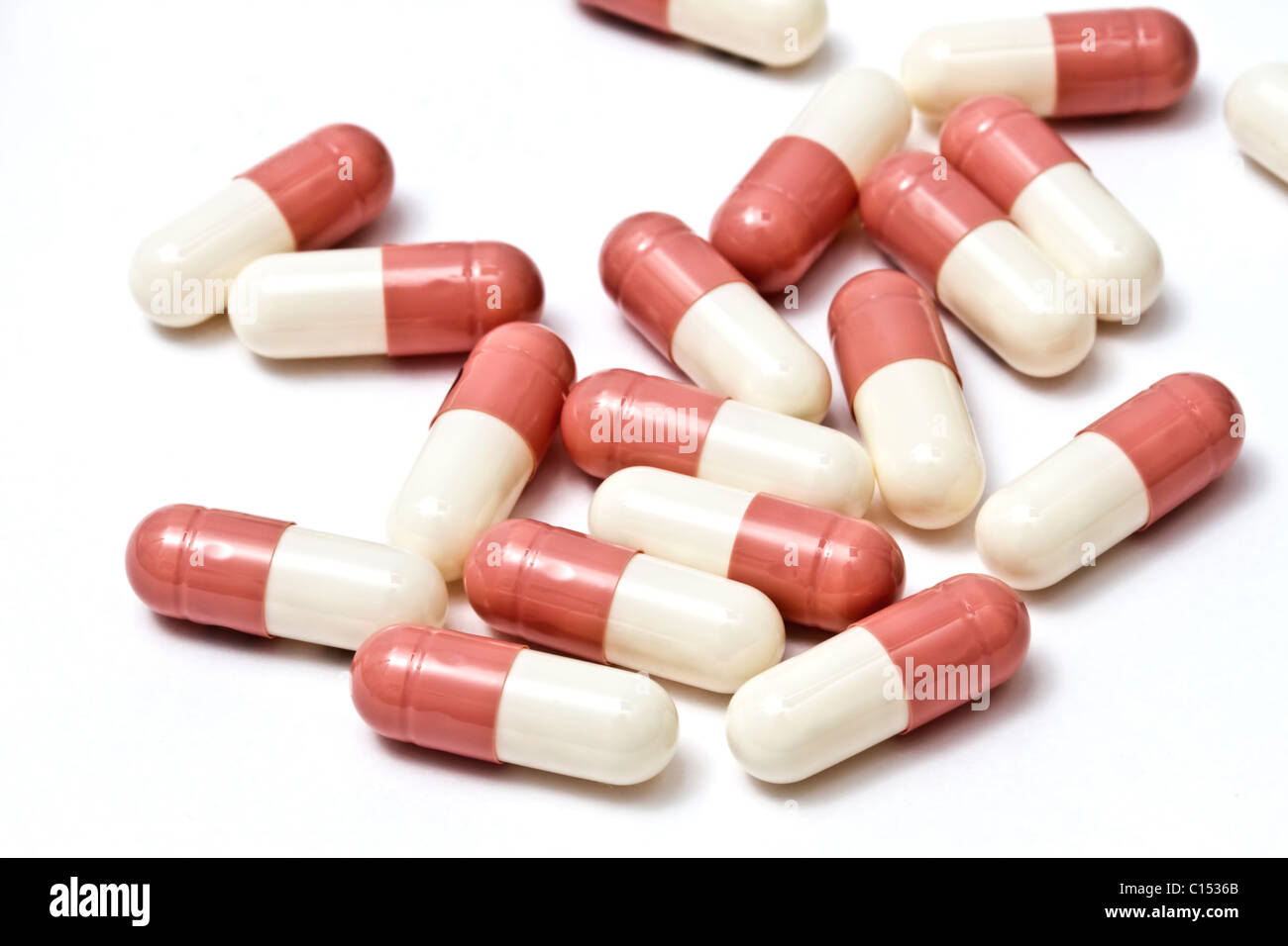 Capsules isolated on white background Stock Photo - Alamy