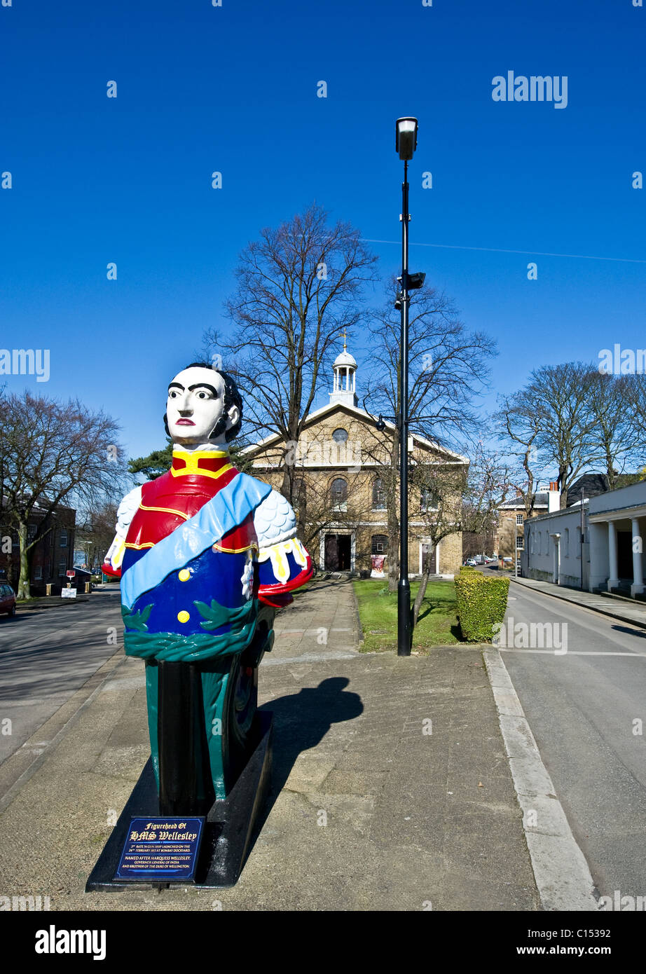 The figurehead of HMS Wellesley in Chatham Historic Dockyard Stock ...
