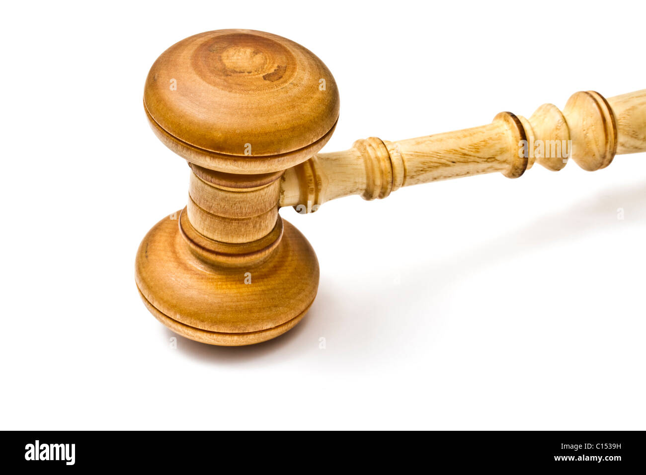 Wood gavel isolated on white background Stock Photo - Alamy