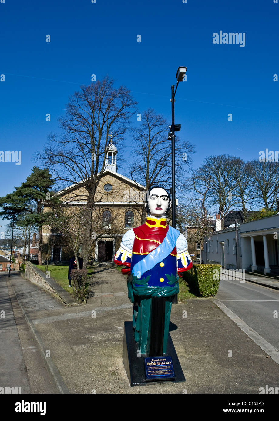 The figurehead of HMS Wellesley at Chatham Historic Dockyard ...