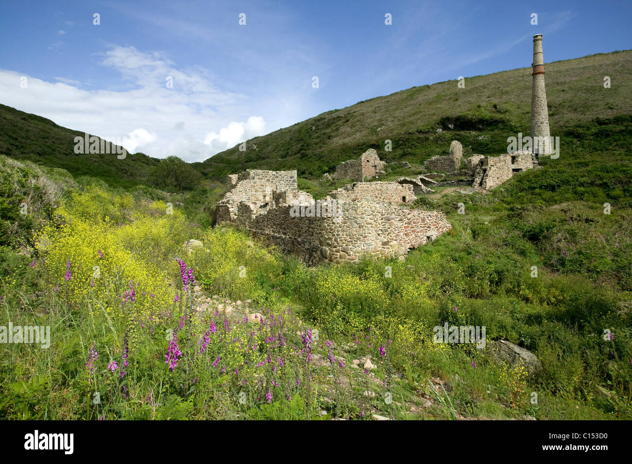 Old mine buildings at Kenidjack, West Cornwall Stock Photo - Alamy