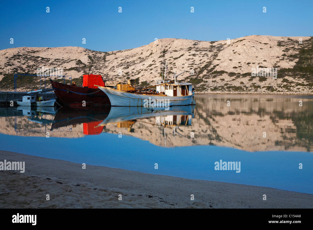 Reflections the sea, island Rab Stock Photo - Alamy
