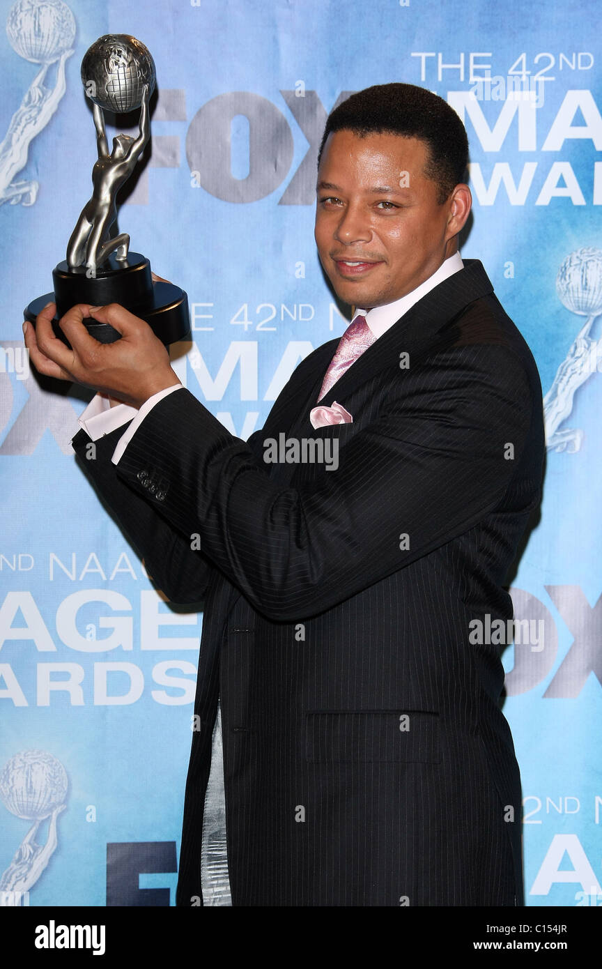 TERRENCE HOWARD 42ND NAACP IMAGE AWARDS PRESSROOM. DOWNTOWN LOS ANGELES ...