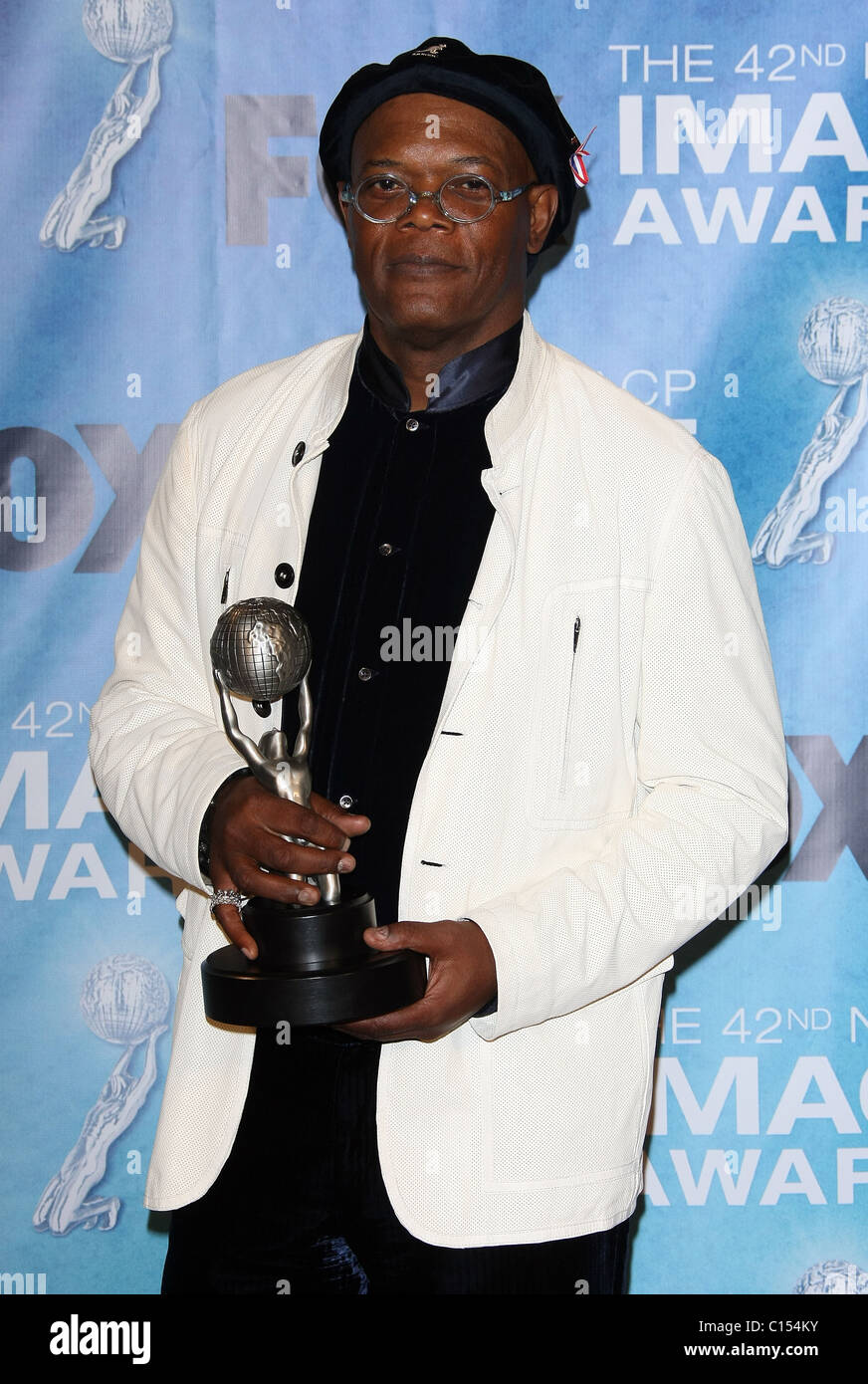 SAMUEL L. JACKSON 42ND NAACP IMAGE AWARDS PRESSROOM. DOWNTOWN LOS ...