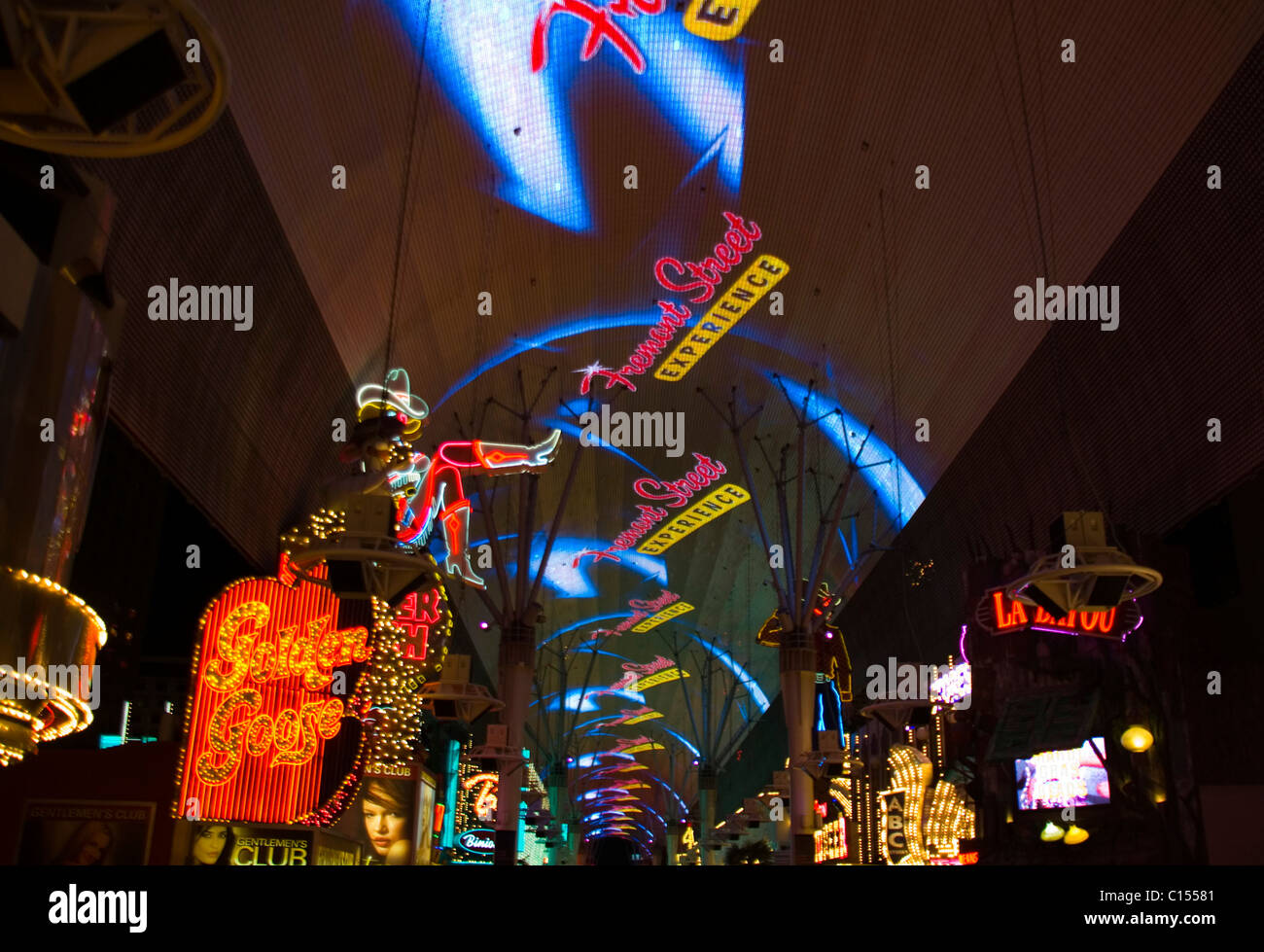 The Freemont Street Experience large TV screen Stock Photo - Alamy
