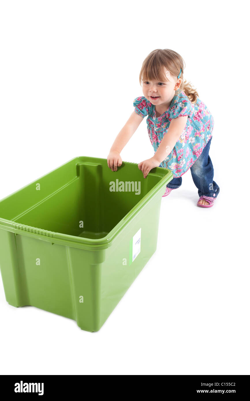 Kids pushing empty box hi-res stock photography and images - Alamy