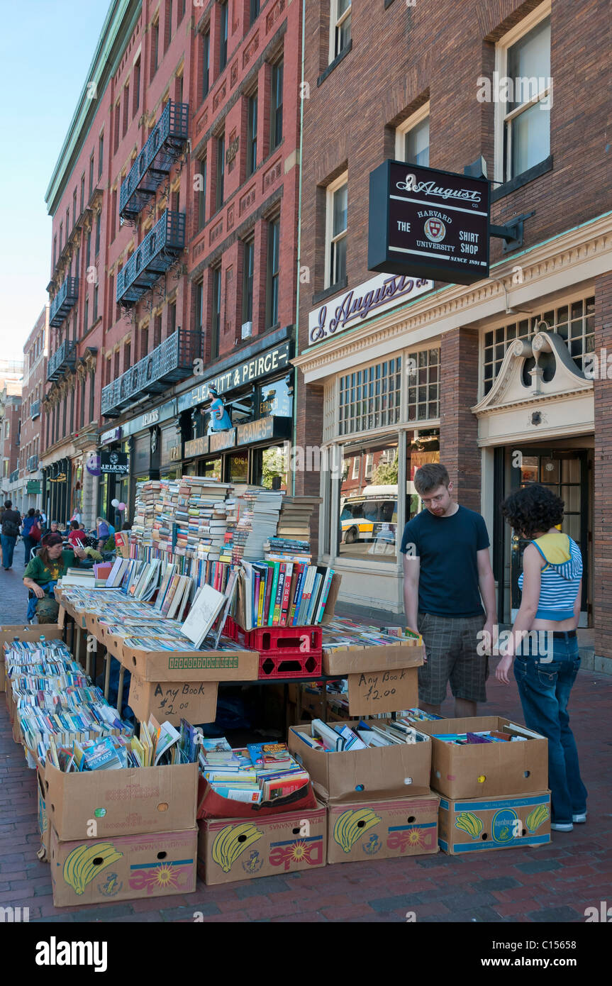Book vendors Cambridge, in front of Harvard University Stock Photo - Alamy