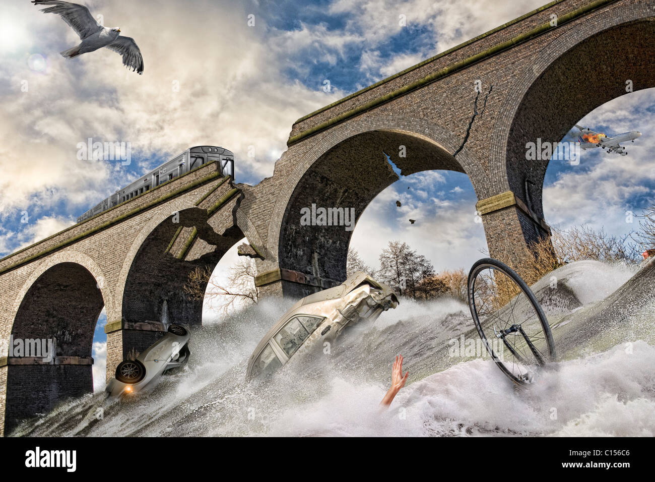 End of the world CGI flood Stock Photo - Alamy