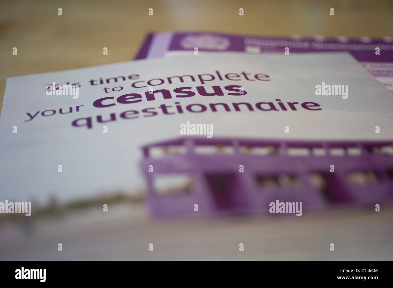 Close up view of the 2011 UK Census form and accompanying leaflet ...