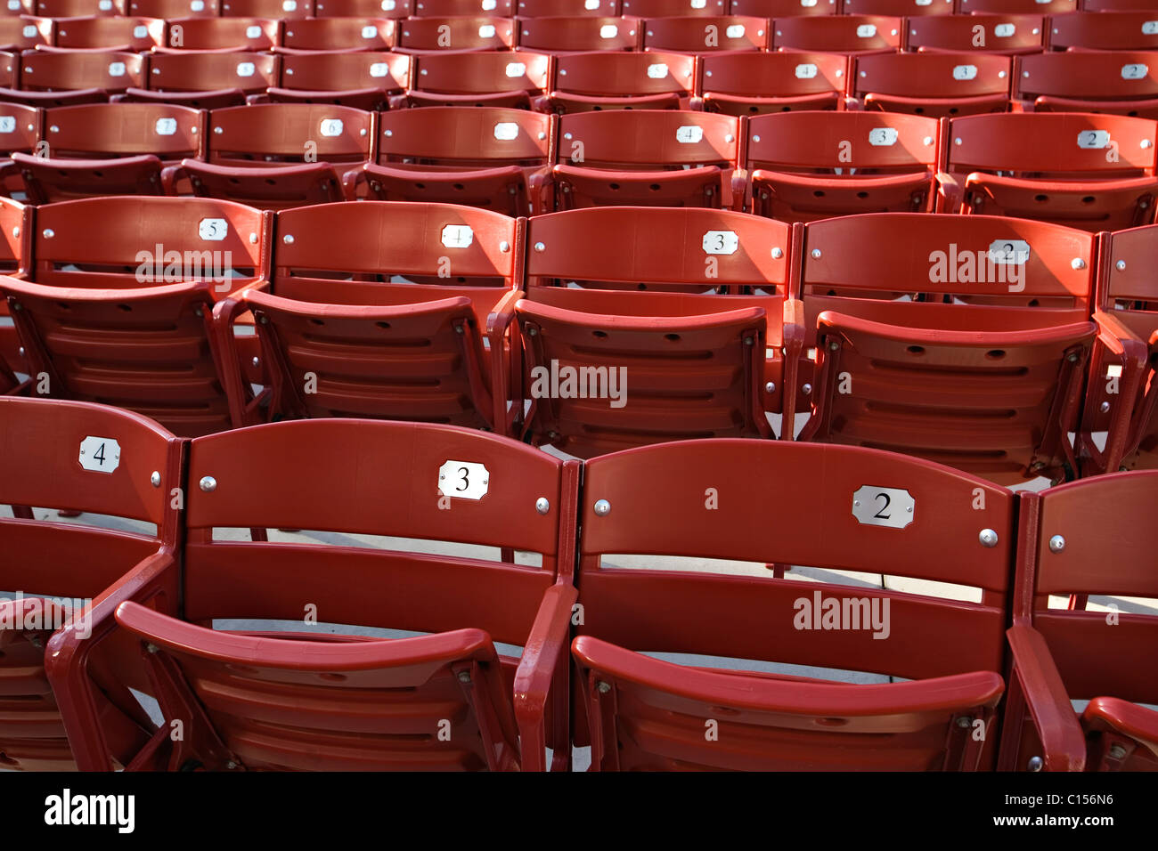 Rows of red seats Stock Photo - Alamy