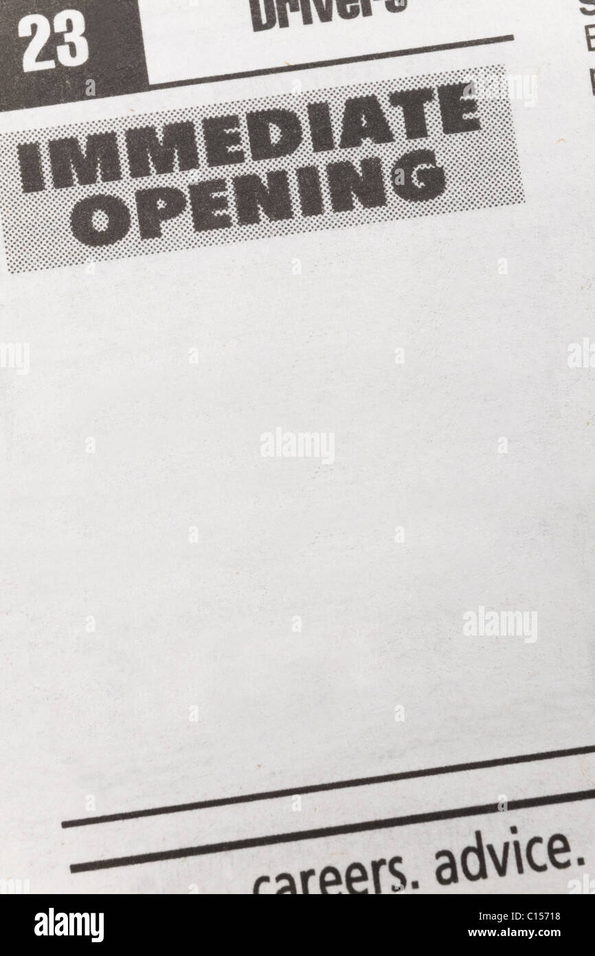 Employment newspaper opportunities hi-res stock photography and images ...