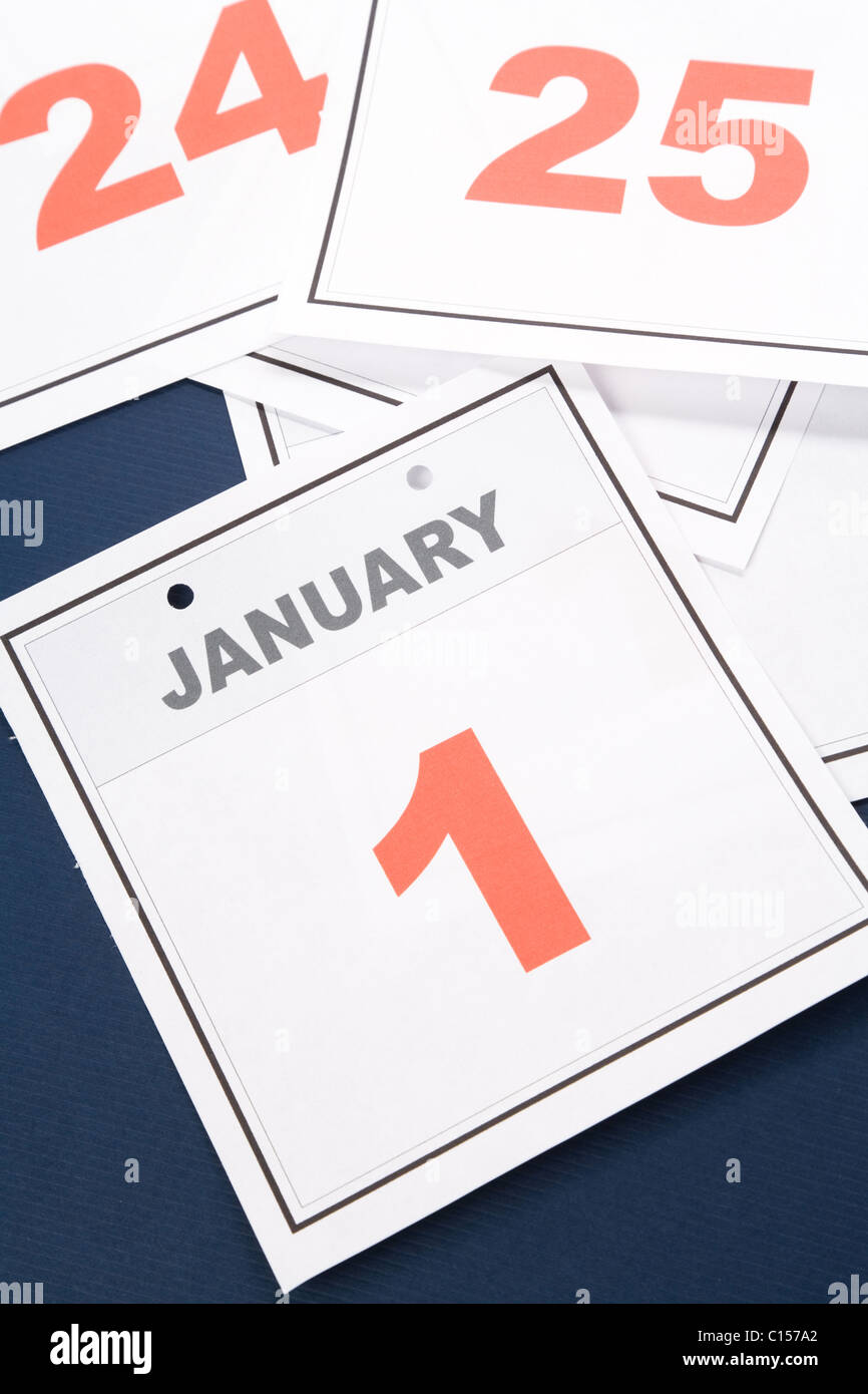 New Year, calendar date January 1 for background Stock Photo - Alamy
