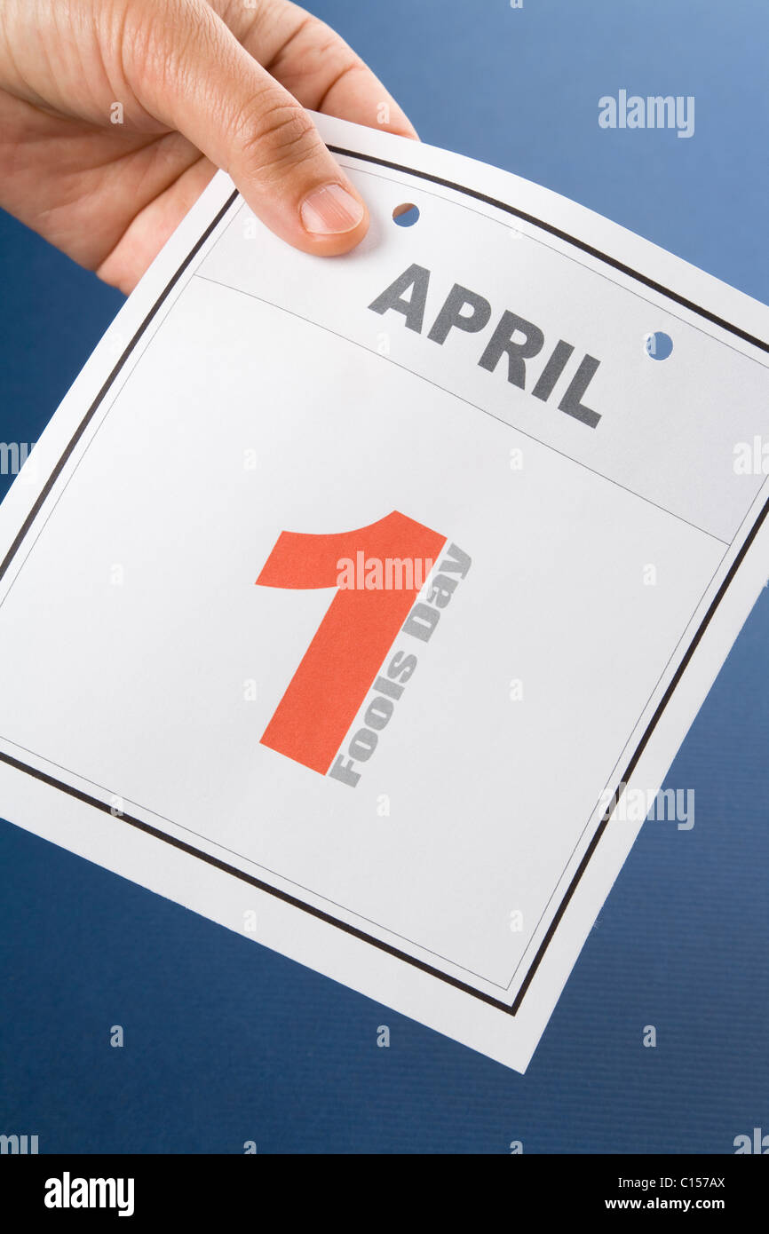 Fools' Day, calendar date April 1 for background Stock Photo - Alamy