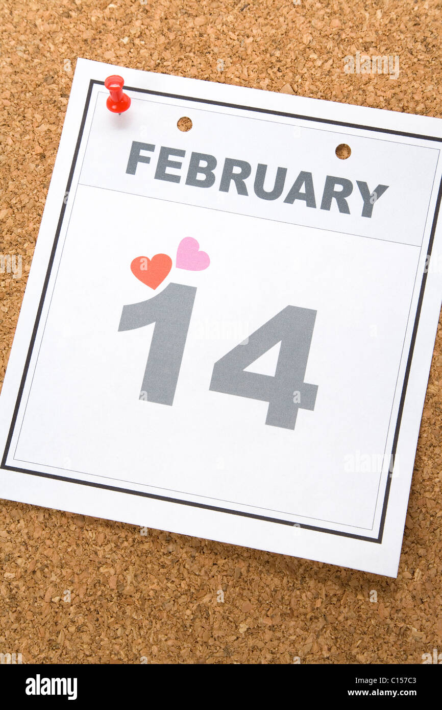 Valentine's Day, calendar date February 14 for background Stock Photo ...
