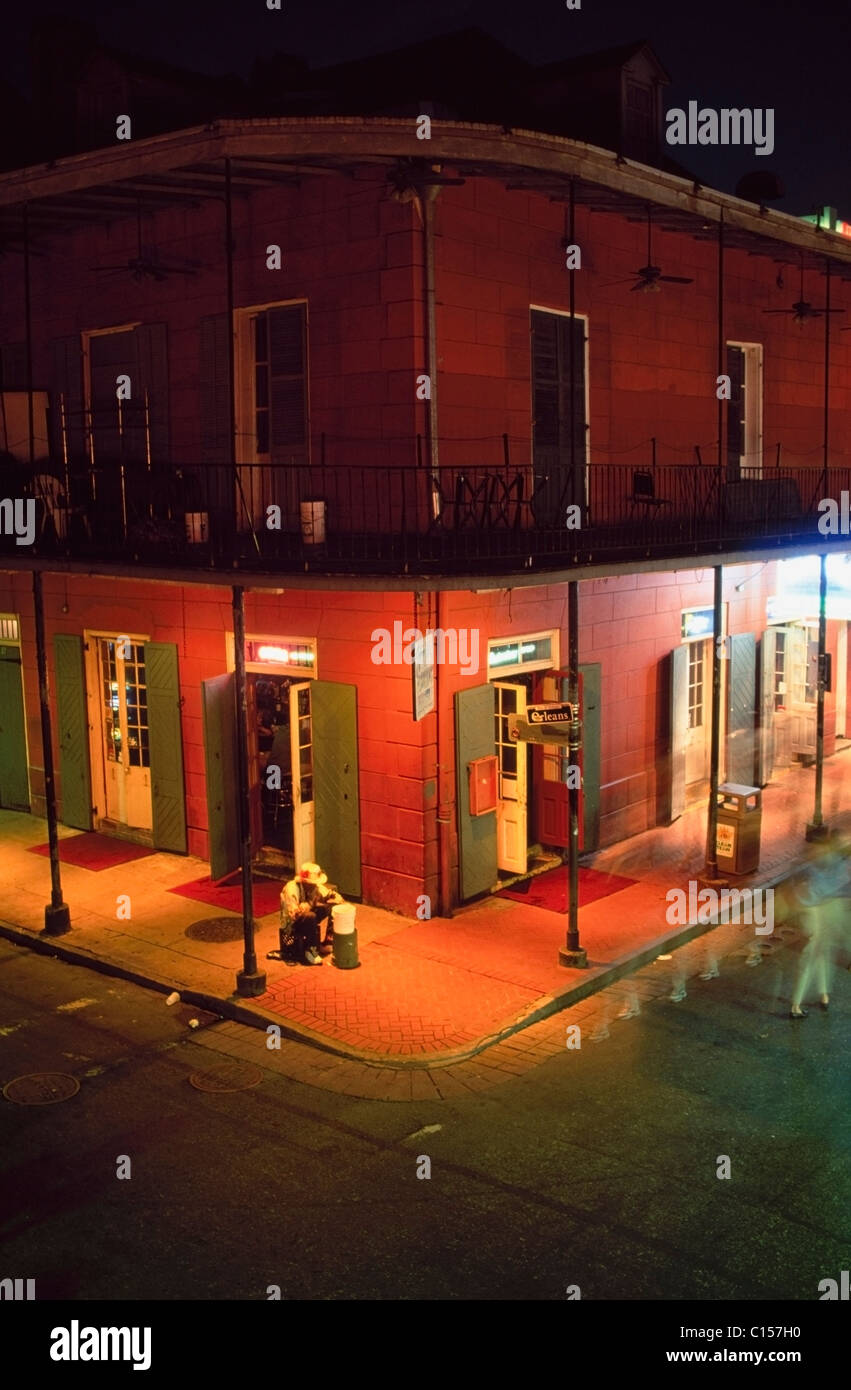 Bourbon street at night, blurred motion Stock Photo - Alamy