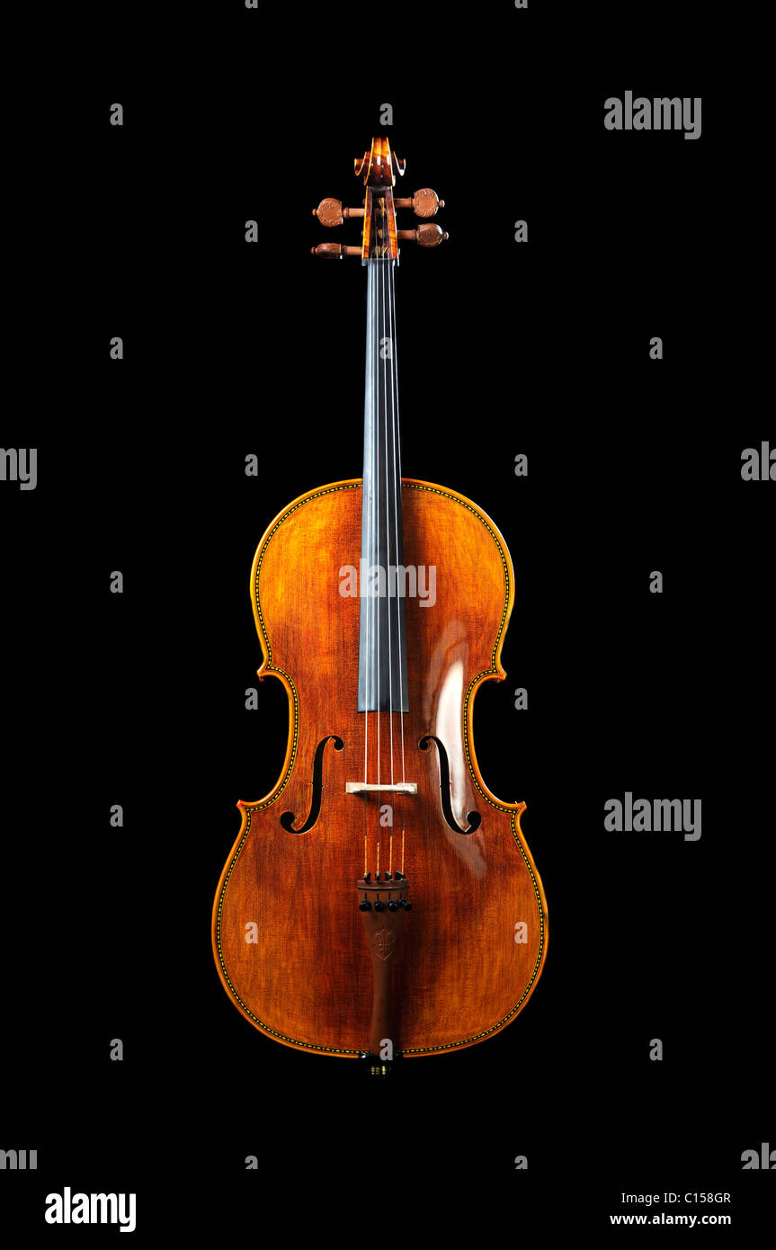 beautiful cello over a black background Stock Photo - Alamy