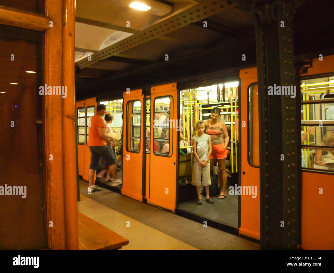 An underground rail stop at Budapest, Hungary Stock Photo - Alamy