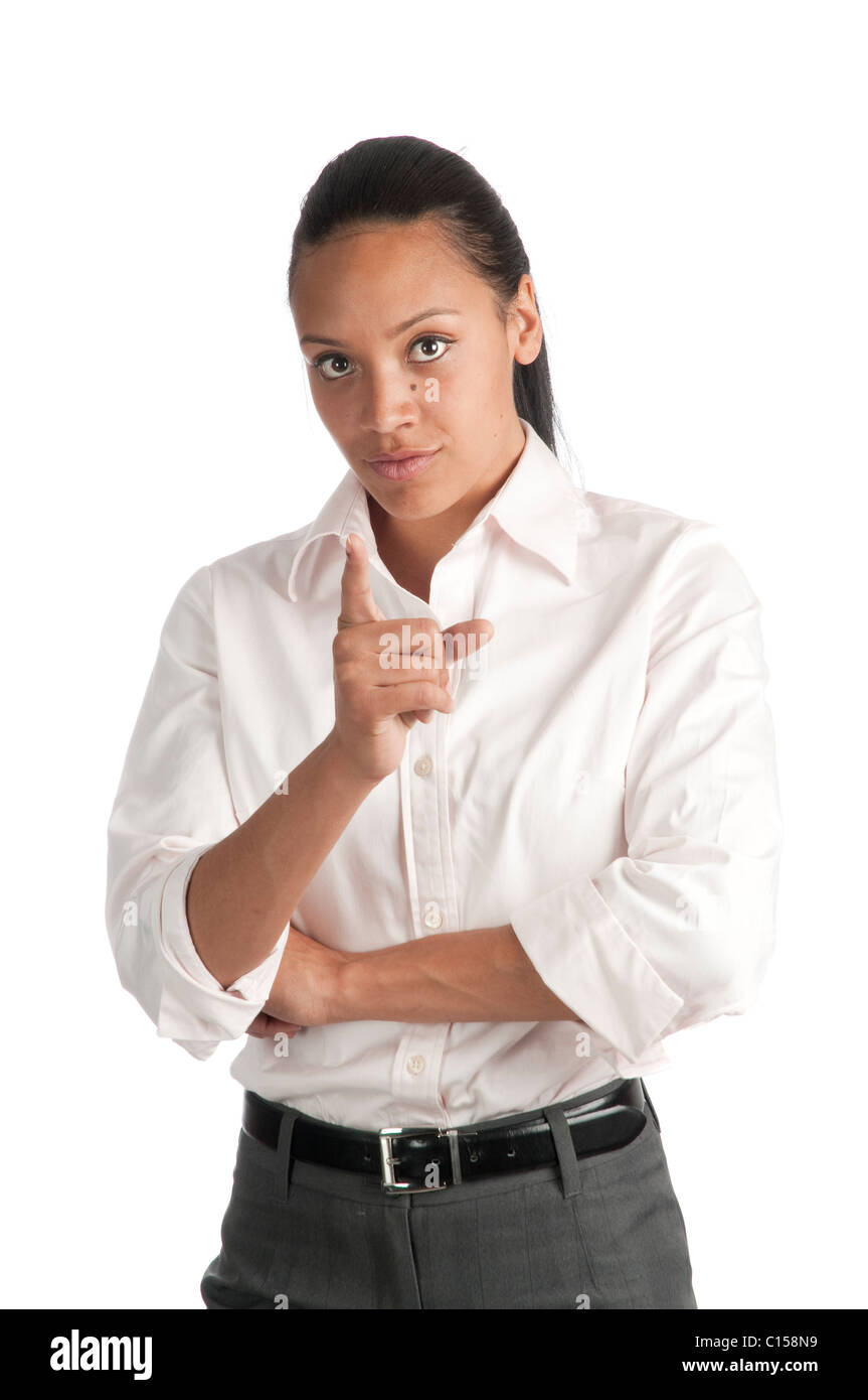 Lady pointing finger towards camera hi-res stock photography and images ...