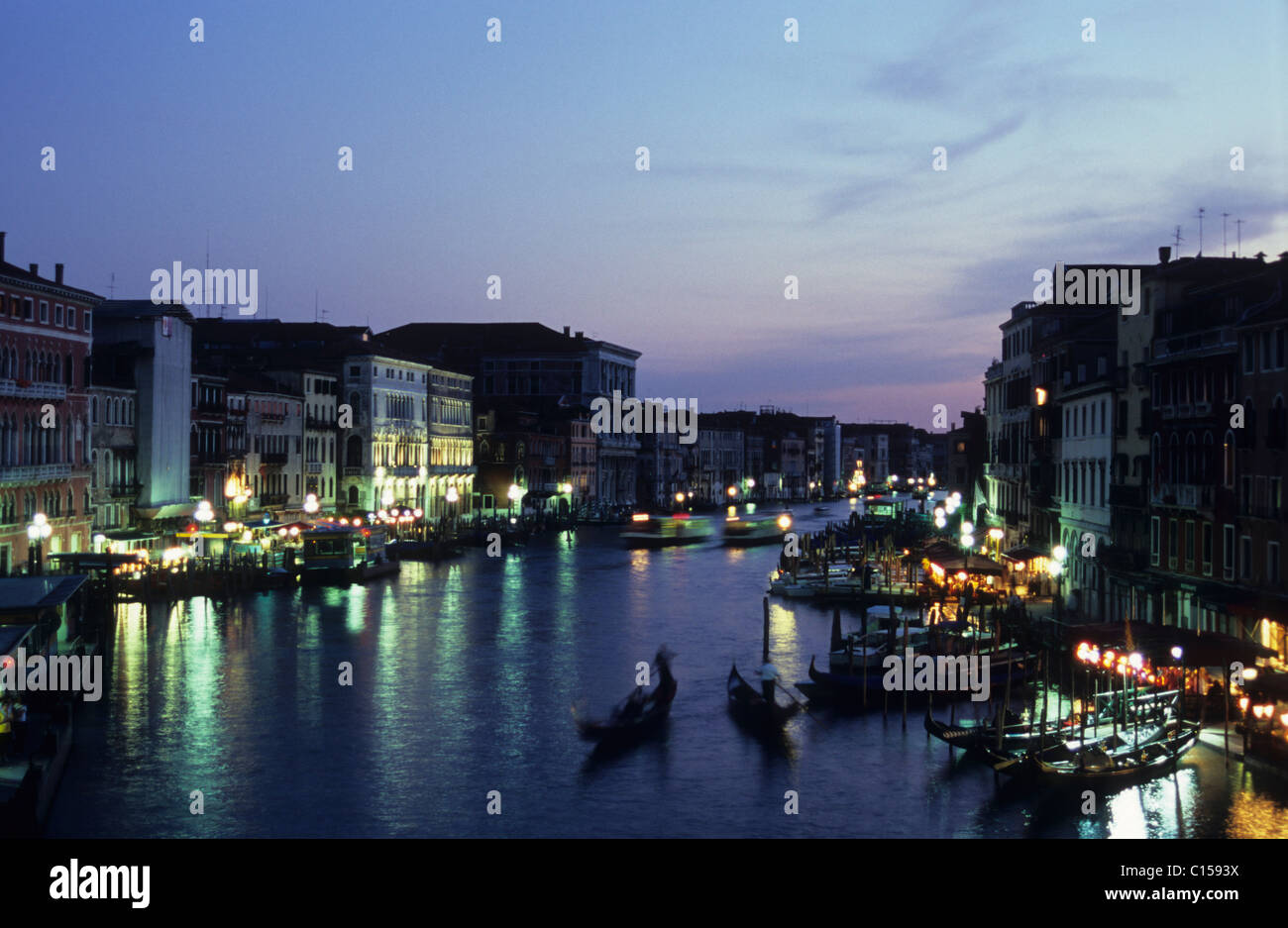 Canal Grande at dusk, Venice, Italy Stock Photo - Alamy
