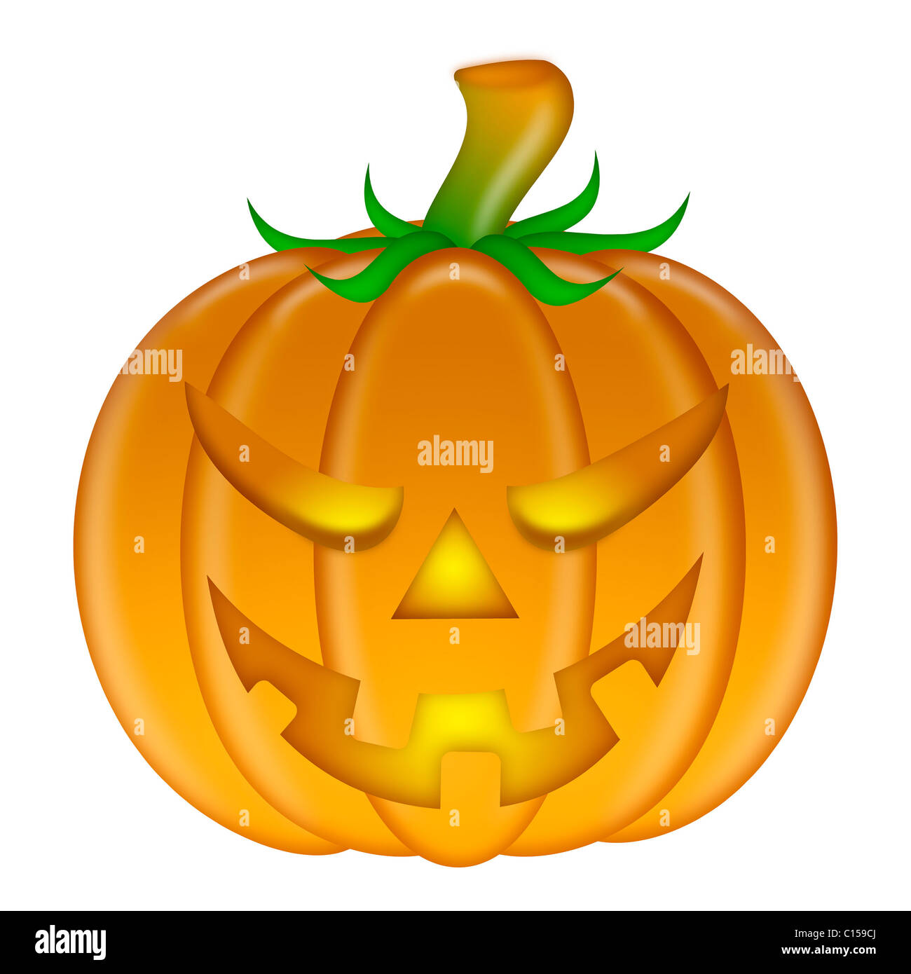 Halloween Carved Pumpkin Isolated on White Background Illustration ...