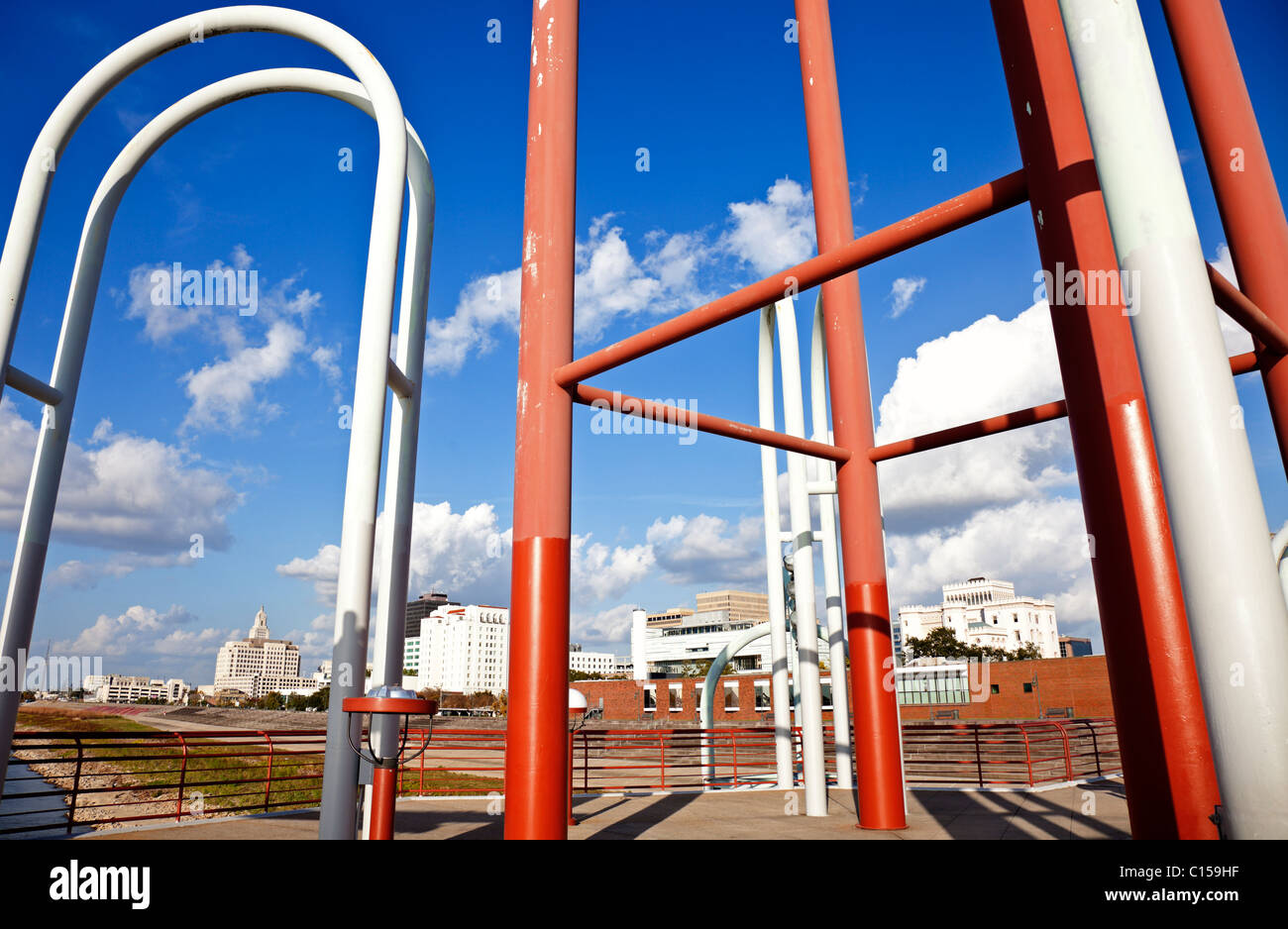 Waterfront structure of the walkway in Baton Rouge Stock Photo - Alamy