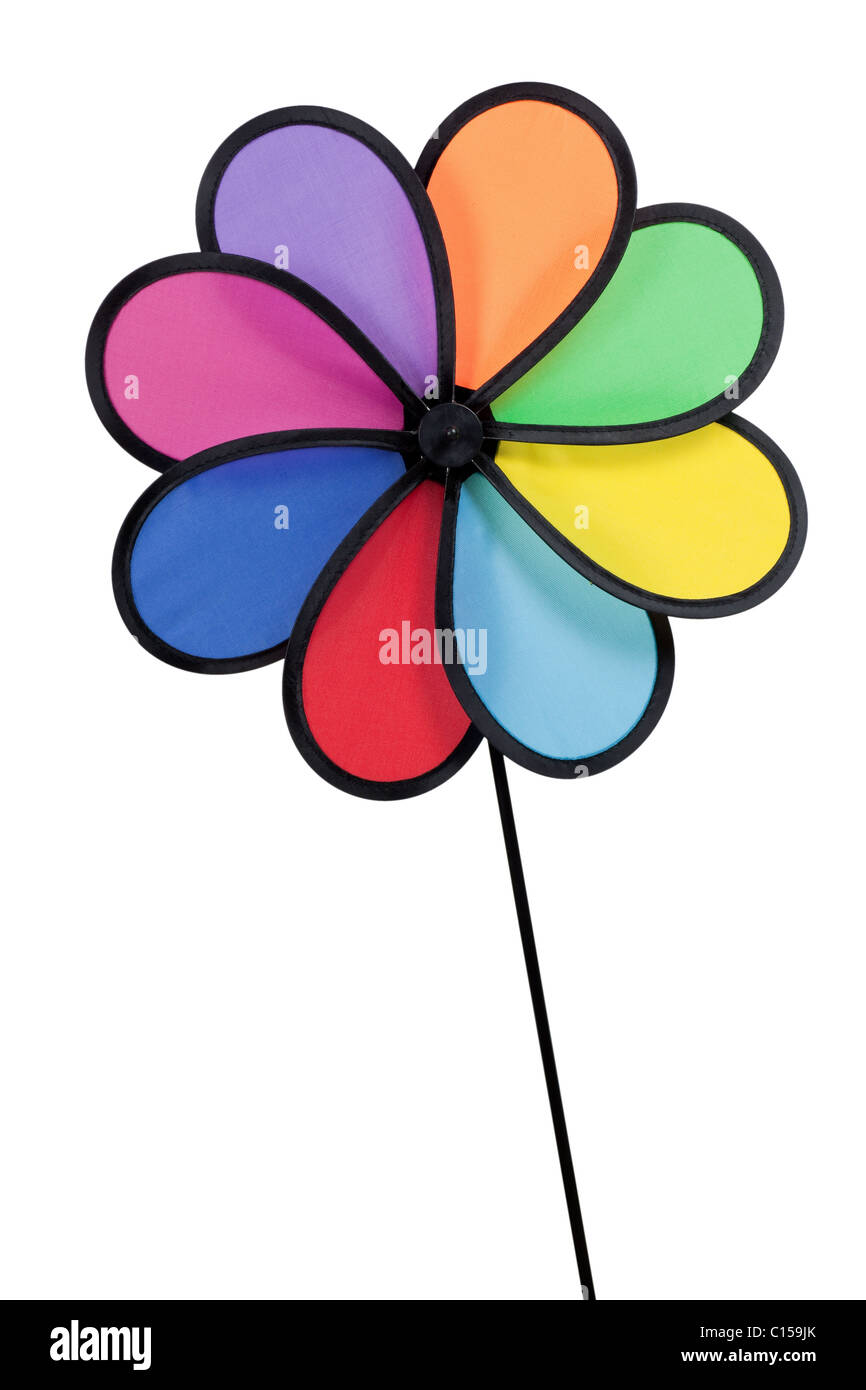 Colorful pinwheel isolated on white background Stock Photo - Alamy