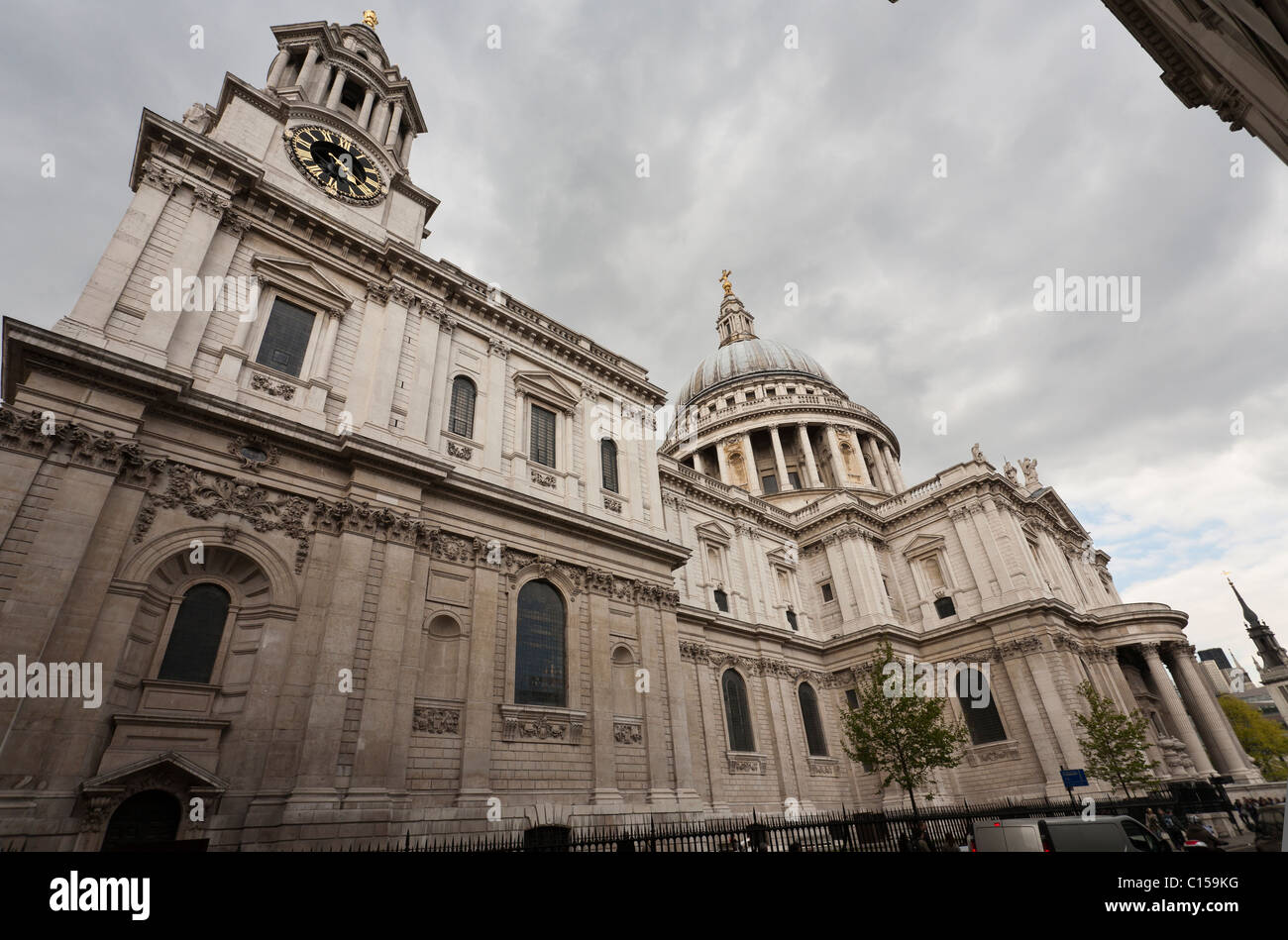 St Paul's Cathedral South Facade. A street level view of the imposing ...