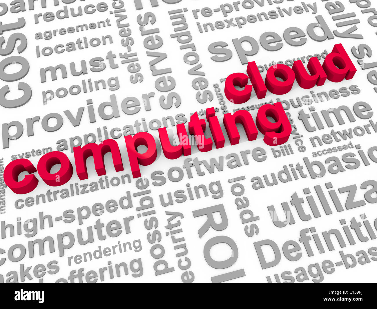 The Words Cloud Computing surrounded by relevant phrases Stock Photo ...