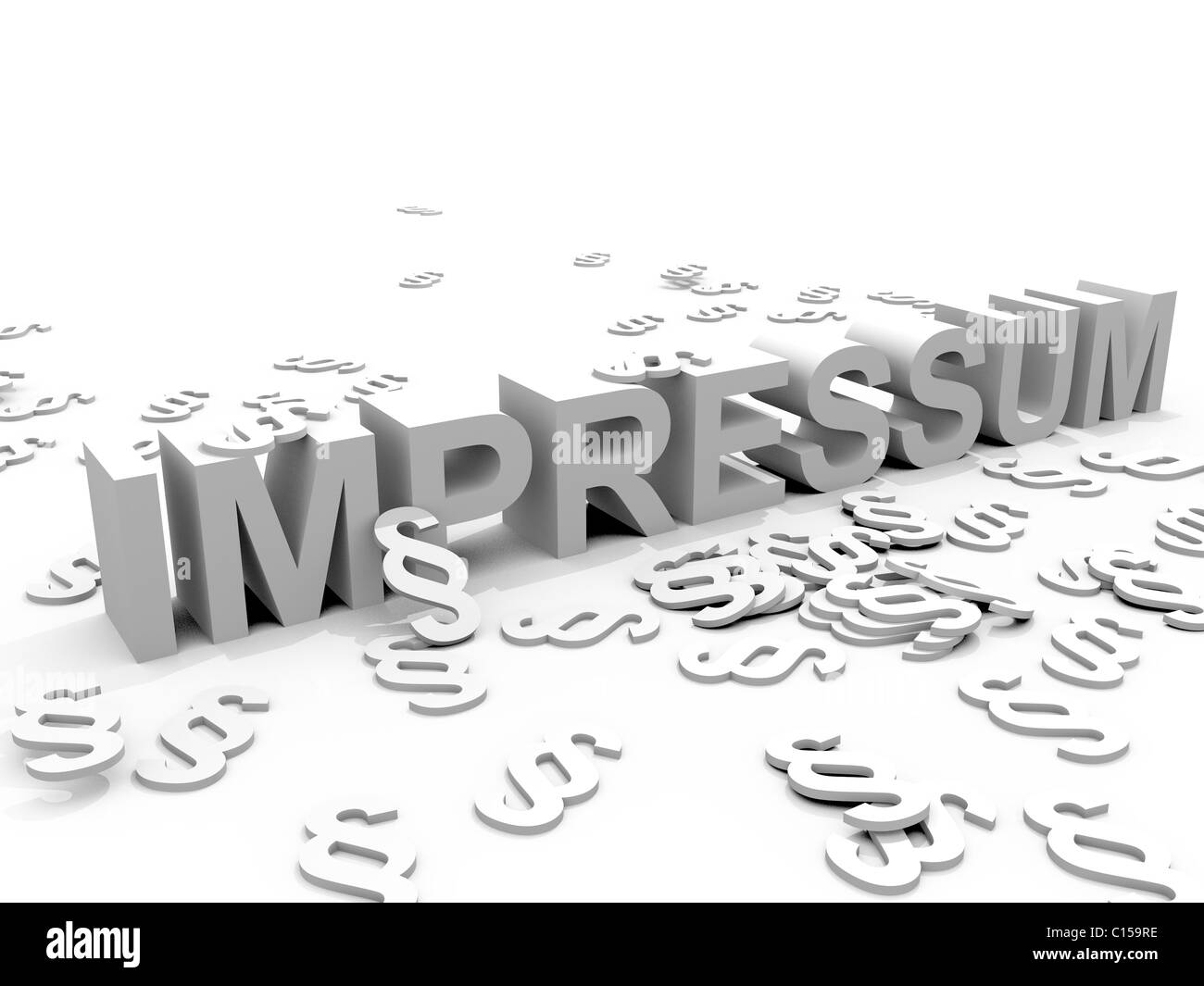 The Word Impressum surrounded by Paragraph signs § Stock Photo - Alamy